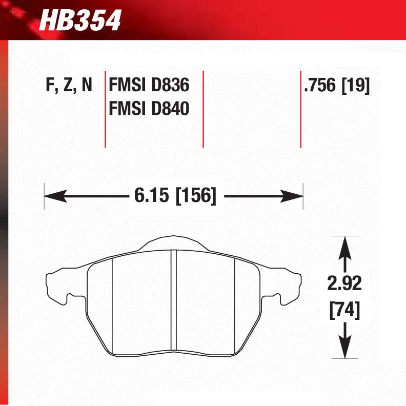 Hawk HB354E.756 Racing Pad - Blue Compound – NASA Racing Gear Store