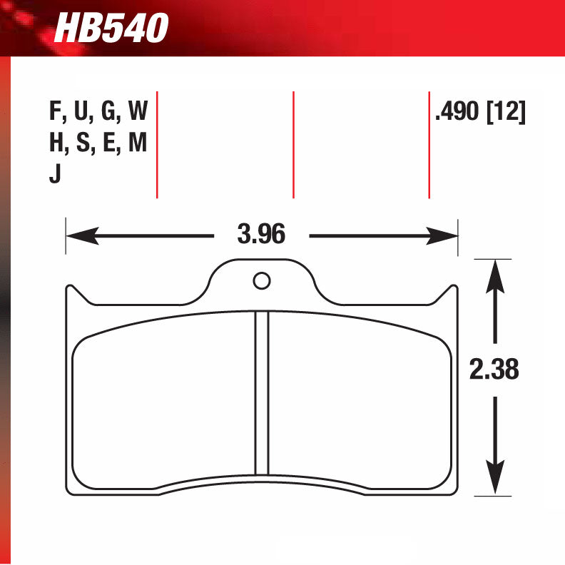 Hawk HB540G.490 Racing Pad - DTC-60 Compound – NASA Racing Gear Store